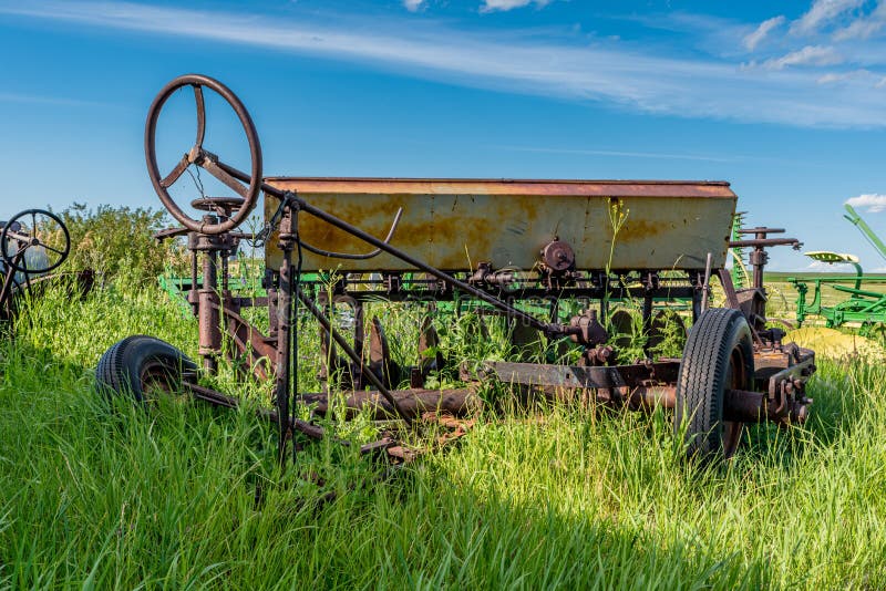 Vintage Farming Disc Harrow in Tall Grass Stock Image - Image of blade ...