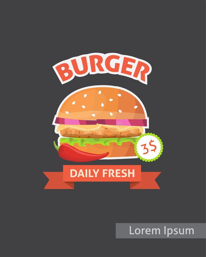 Vintage Fast Food Burger Set Posters. Retro Burger Isolated Vector ...