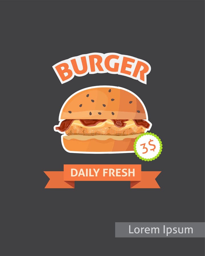 Vintage Fast Food Burger Set Posters. Retro Burger Isolated Vector ...