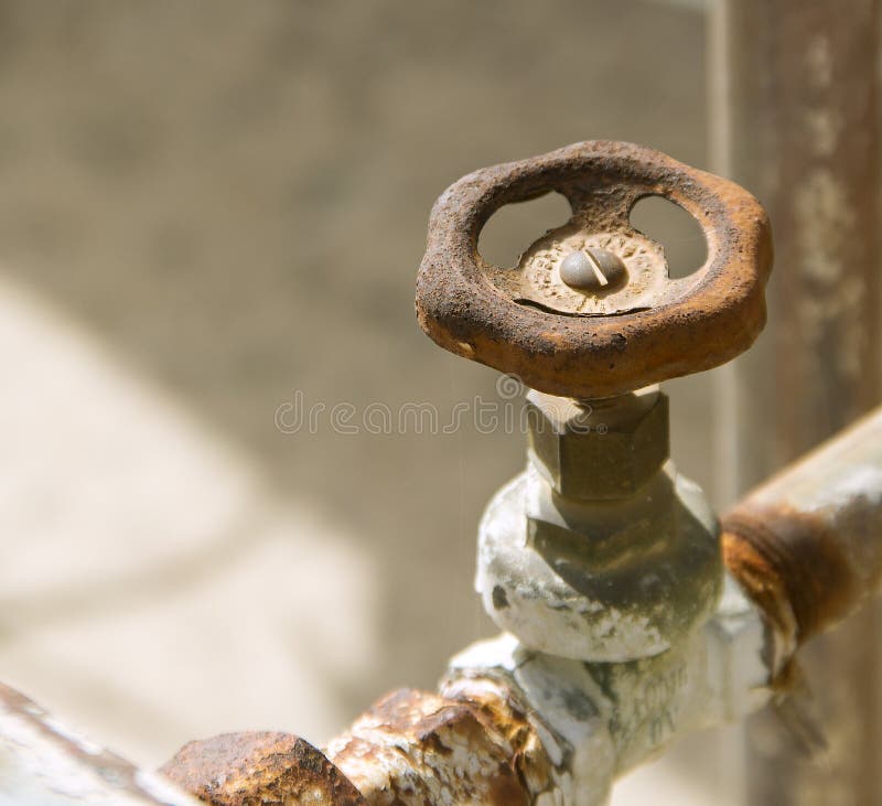 Vintage Faucet Valve Handle Water Opener Under the Sun Stock Image ...