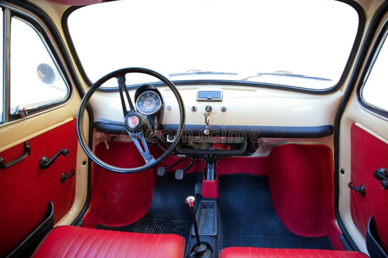 Vintage Fiat 500. Interior View with Customizable Windshield and Side ...