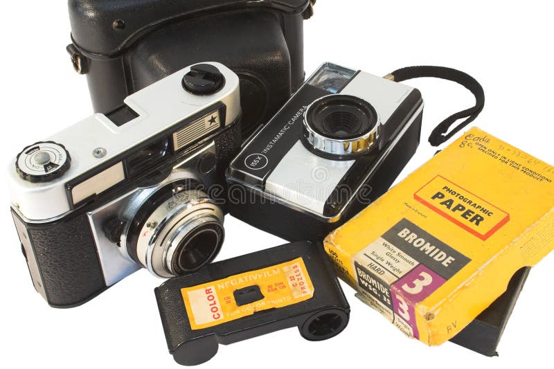 Vintage Camera with Flash stock image. Image of memories - 3965501