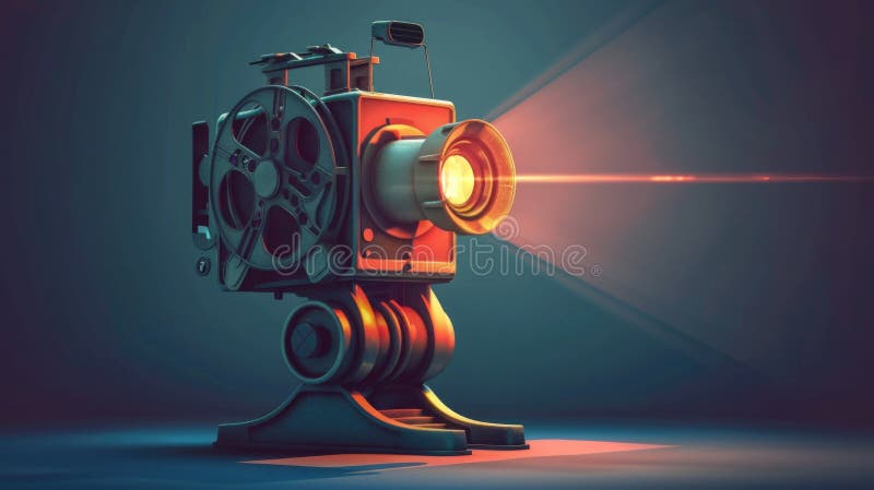 Vintage Film Projector on a Wooden Table Stock Photo - Image of vintage ...