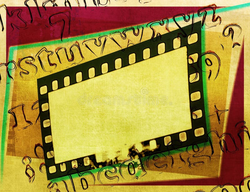 Vintage Film Strip Frame with Alphabet Letters. Stock Image - Image of ...