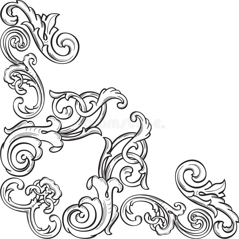 Vintage fine real corner stock vector. Illustration of leaf - 66474735