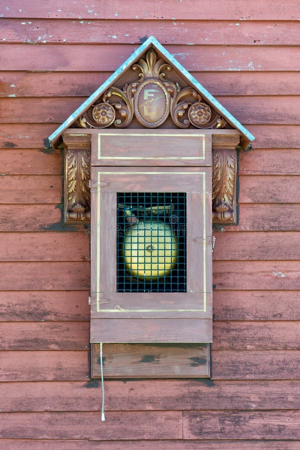Vintage fire alarm stock image. Image of daytime, wood - 33768657