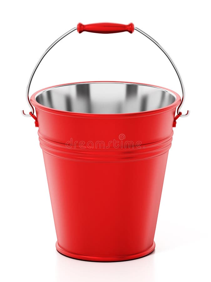 Vintage Fire Bucket Isolated on White Background. 3D Illustration Stock ...