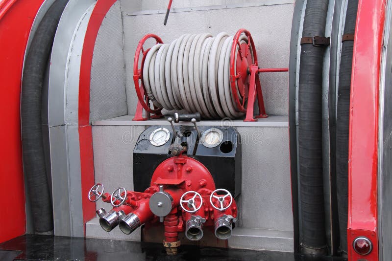 Vintage Fire Engine. stock image. Image of handles, fight - 112477517