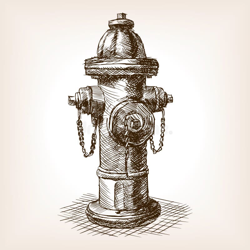 Vintage Fire Hydrant Sketch Vector Illustration Stock Vector ...