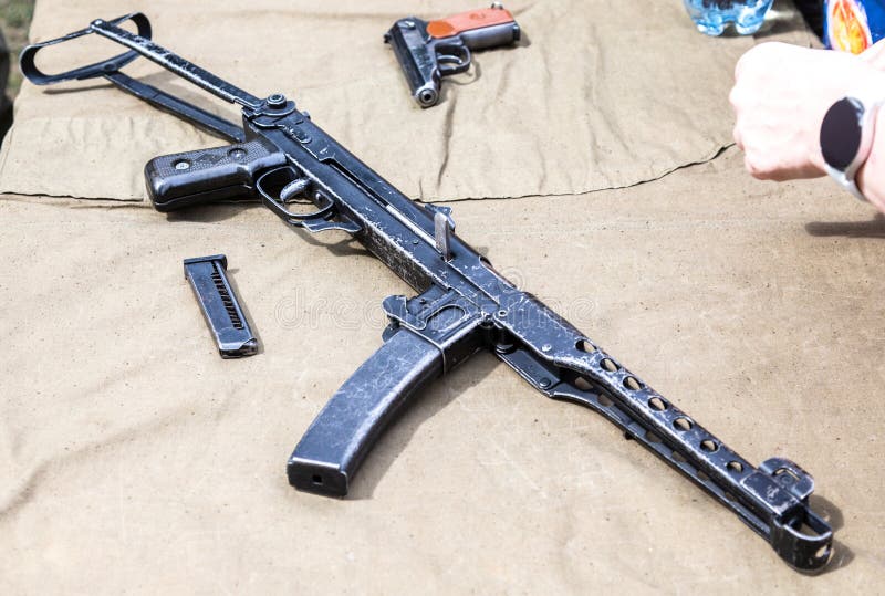 Soviet Sudaev Submachine Gun from World War II Stock Photo - Image of ...