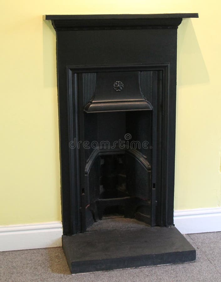 Vintage Fireplace. stock photo. Image of surround, metal - 118721852