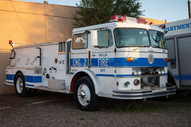 Vintage Firetruck is Parked in Front of a Fire Station Editorial ...