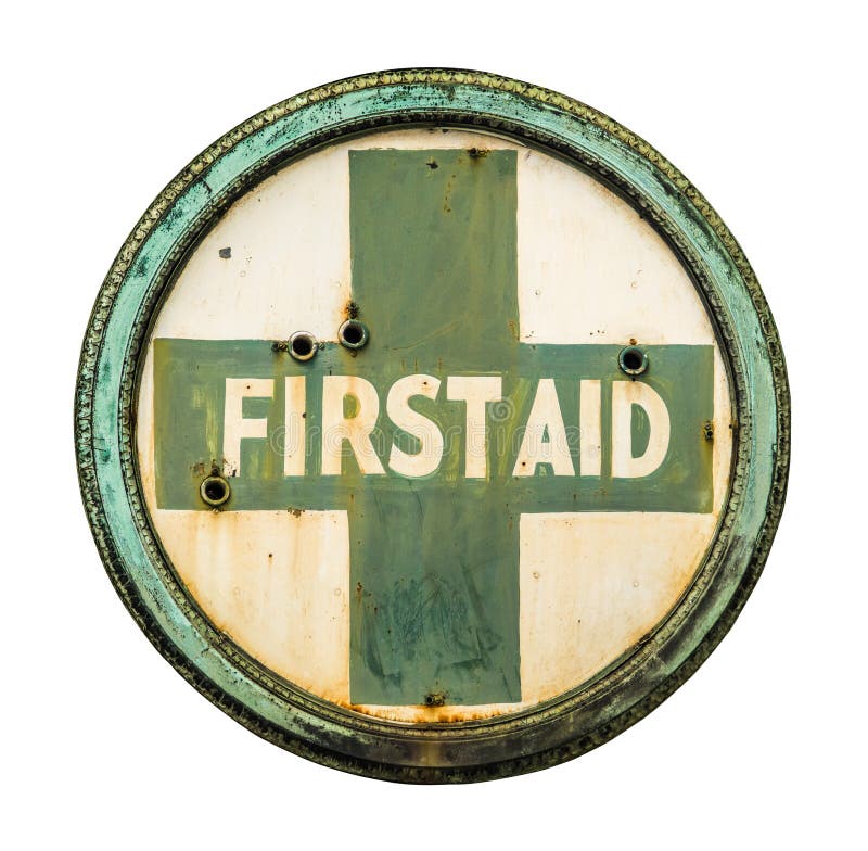 Vintage First Aid Sign stock image. Image of healthcare - 95418877