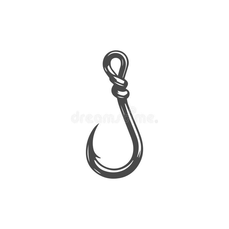 Vintage Fishing Hook Design Illustration Stock Image - Image of metal ...