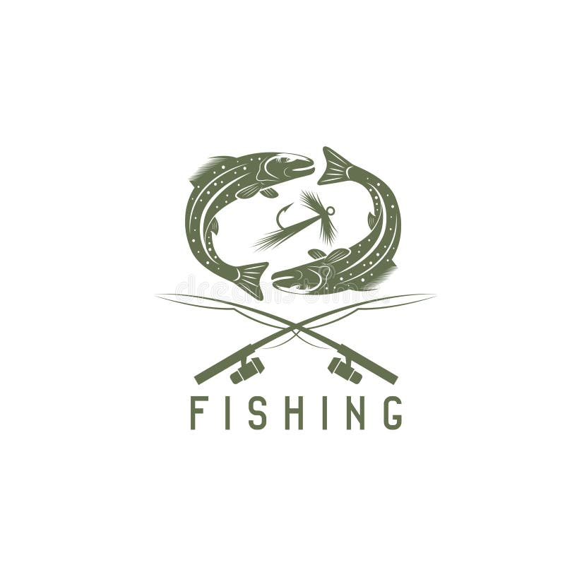Vintage Fishing Vector Design Template with Abstract Stock Vector ...