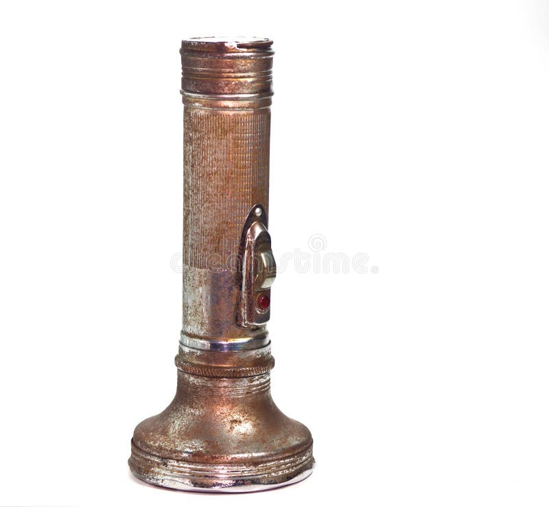 Old vintage flashlight stock image. Image of close, retro - 7397155