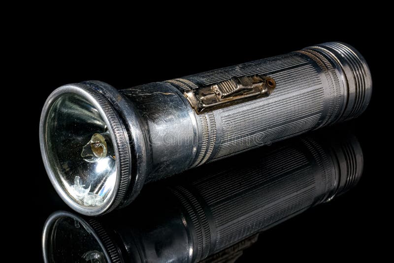 Old vintage flashlight stock image. Image of close, retro - 7397155