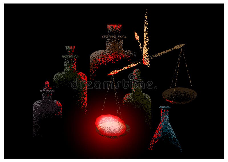 Vintage Flasks and the Philosopher`s Stone Stock Vector - Illustration ...
