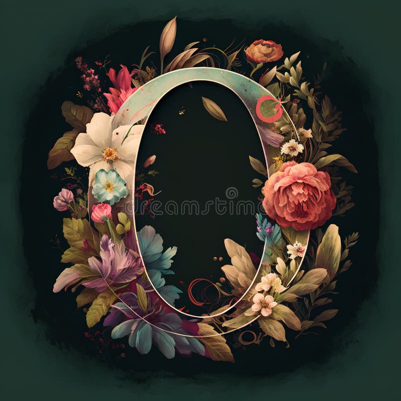 Vintage Floral Alphabet. Letter O. Vector Illustration Stock ...
