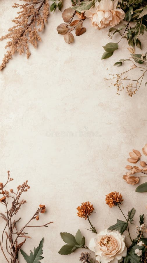 Rustic Floral Border Background