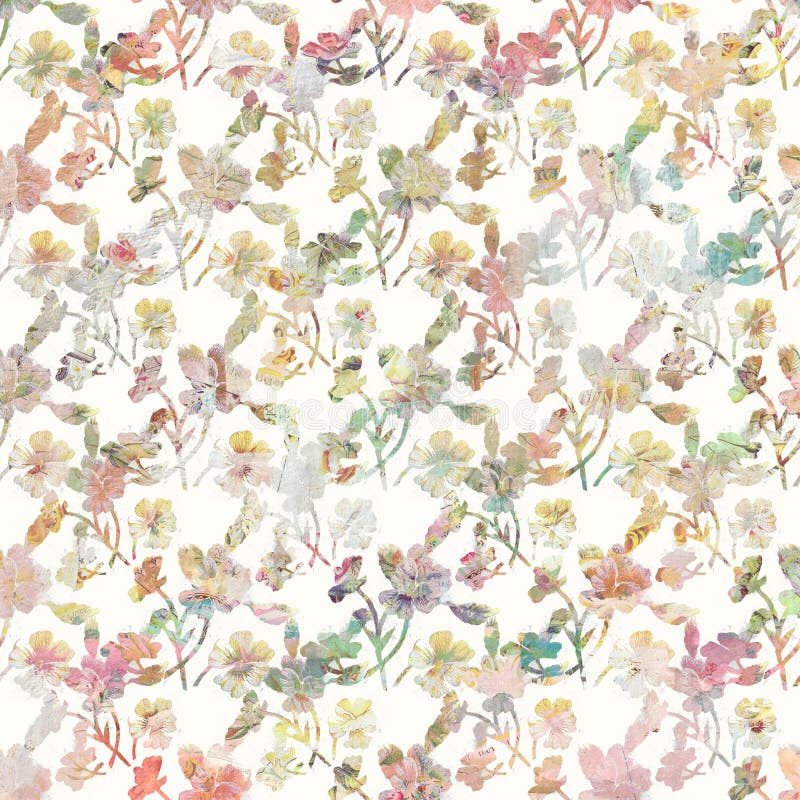 Vintage Floral Botanical Spring Background In Soft Pastel Colors Stock ...