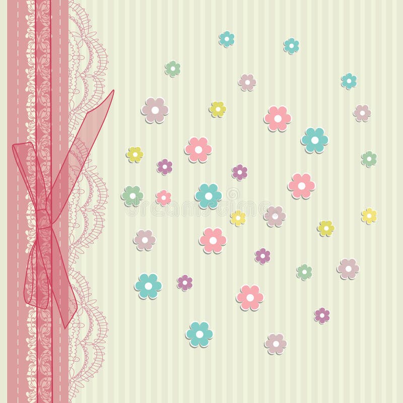Vintage Floral Card Background Vector Stock Vector - Illustration of ...
