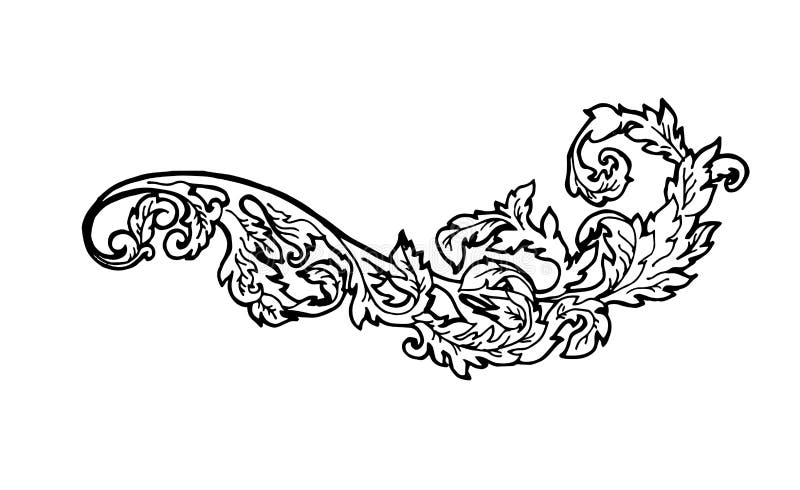 Vintage Floral Design Element. Decorative Element at Engraving Style ...