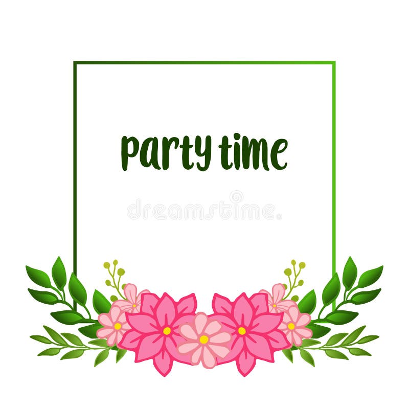 Vintage Floral Frame Background, for Card Various Design of Party Time ...