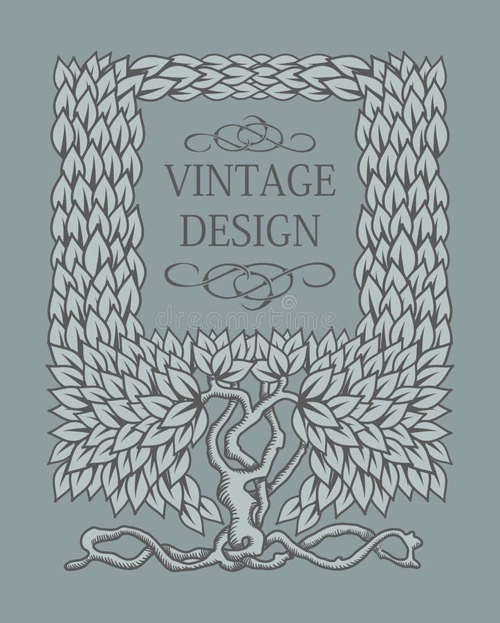 Vintage Floral Frame with Copy Space for Text in Stock Vector ...