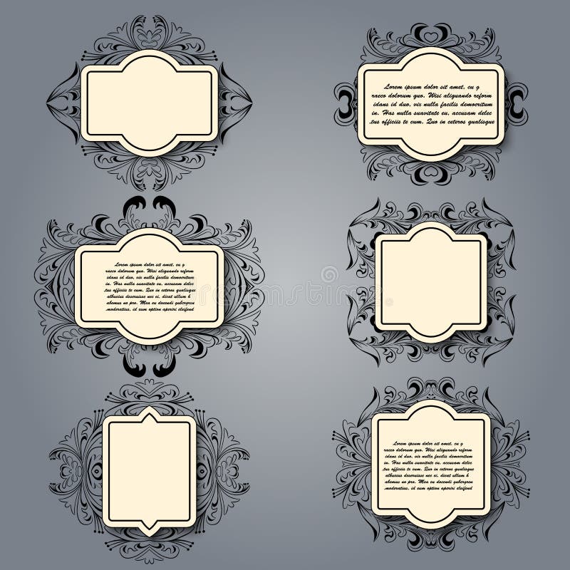 Vintage Floral Frame. Element for Design. Stock Vector - Illustration ...