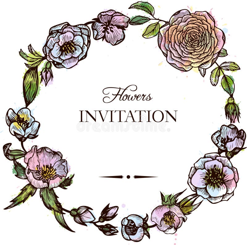 Vintage floral frame stock vector. Illustration of petal - 45630488