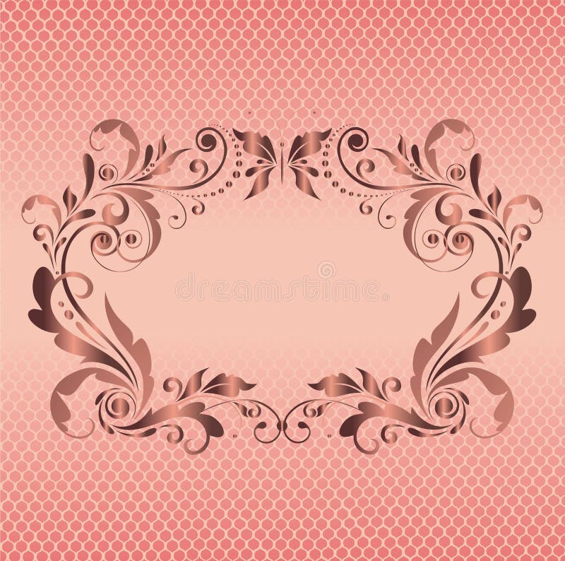 Vintage Floral Frame with Lacy Background Stock Vector - Illustration ...