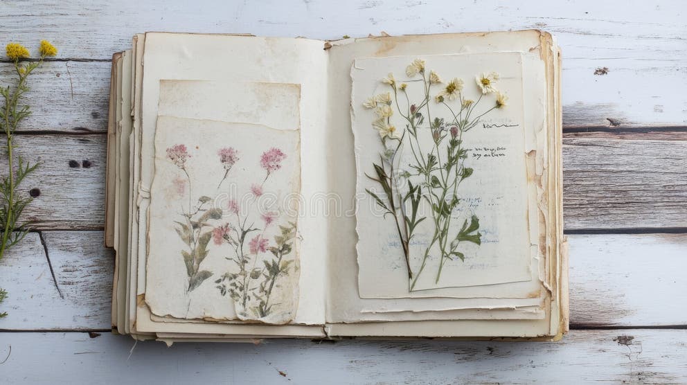 Vintage Floral Junk Journal with Printable Elements and Layering Stock ...