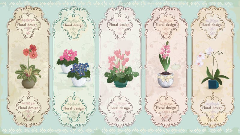 Vintage floral labels stock vector. Illustration of delicate - 31803683