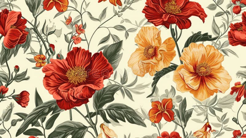 Vintage Floral Pattern Elegance Stock Illustration - Illustration of ...