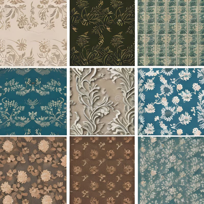8 Vintage Floral Patterns: a Charming and Nostalgic Background ...