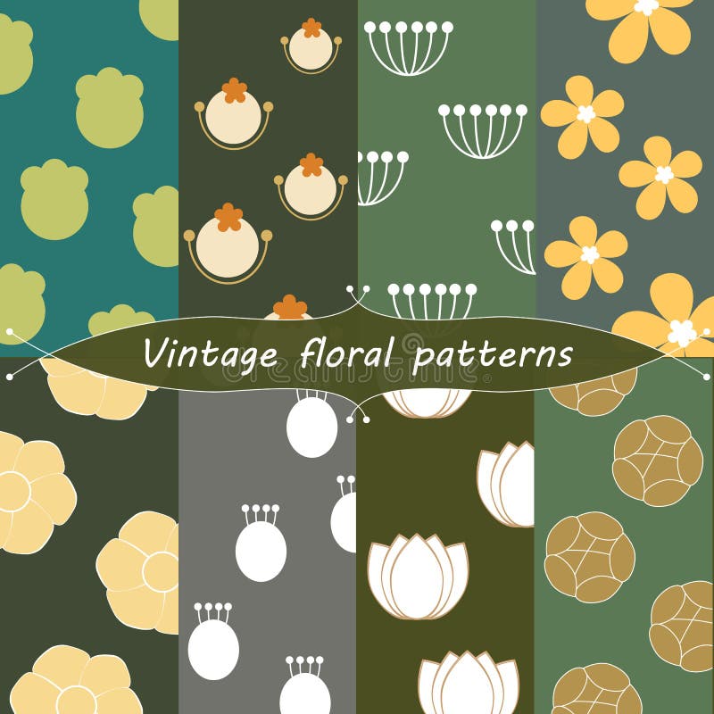 Vintage floral patterns stock illustration. Illustration of floral ...