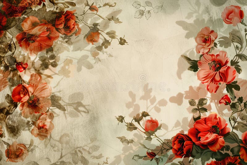 Vintage Floral Patterns with a Transparent Overlay Stock Illustration ...