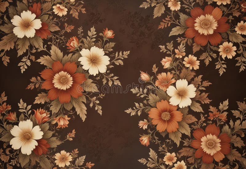 Vintage Floral Scrapbook Background for Craft Etc Stock Illustration ...