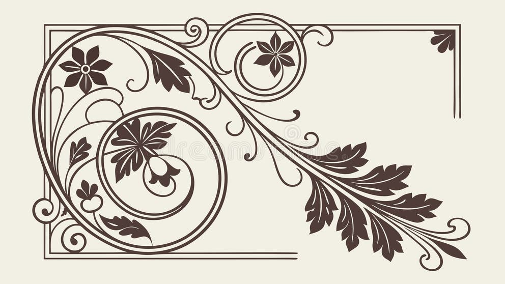 Floral Scroll Corner Vector Stock Illustrations – 22,915 Floral Scroll ...