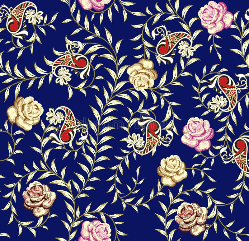 Vintage Floral Seamless Pattern. Spring Flowers. Stock Illustration ...