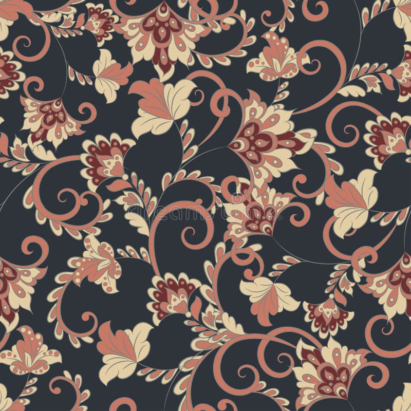 Vintage Floral Seamless Pattern. Vector Wallpaper. Stock Vector ...