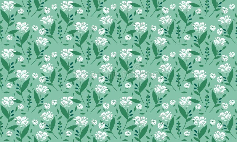 Vintage Floral Spring Pattern Background, with Leaf and Flower Design ...