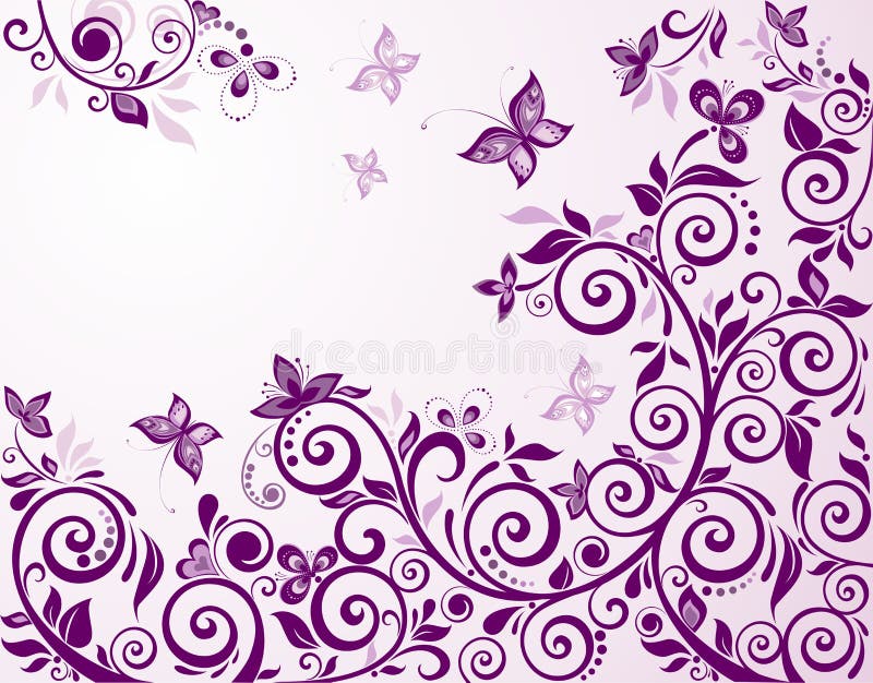 Vintage floral violet card stock vector. Illustration of deco - 54079454