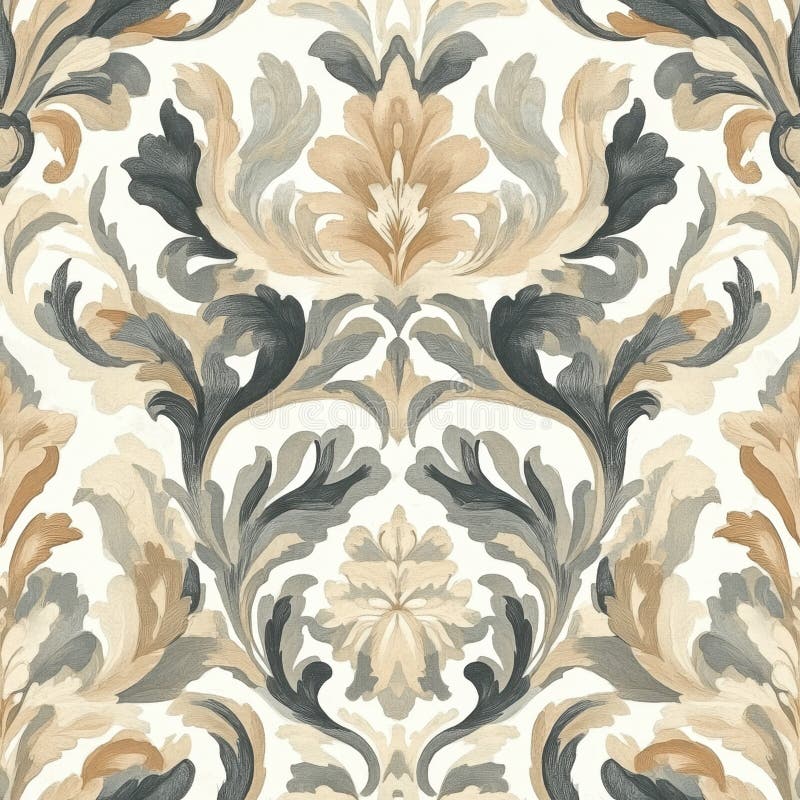 Vintage Floral Wallpaper Design with Elegant Nature Patterns Stock ...