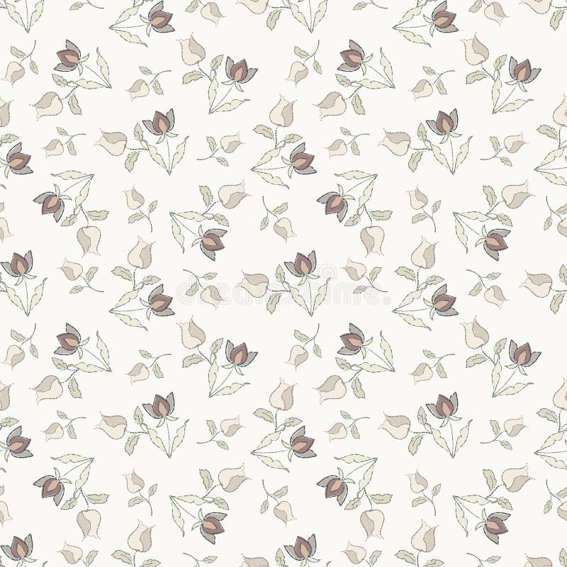 Vintage Florals Vector Seamless Pattern Background. Stylized ...