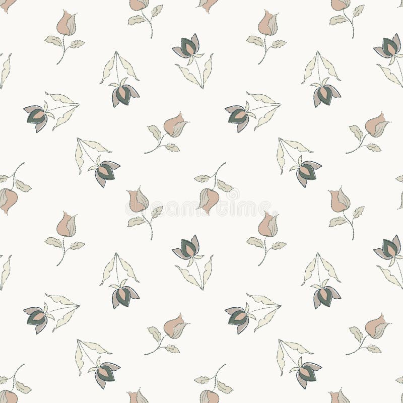Vintage Florals Vector Seamless Pattern Background. Stylized ...
