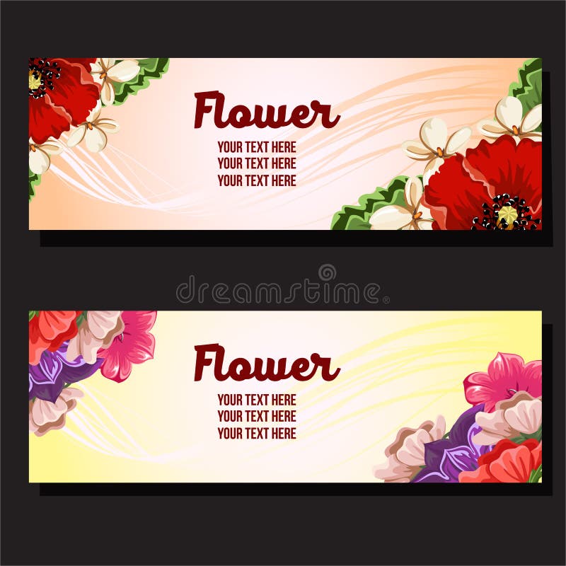 Vintage flower banner stock vector. Illustration of celebration - 76389344
