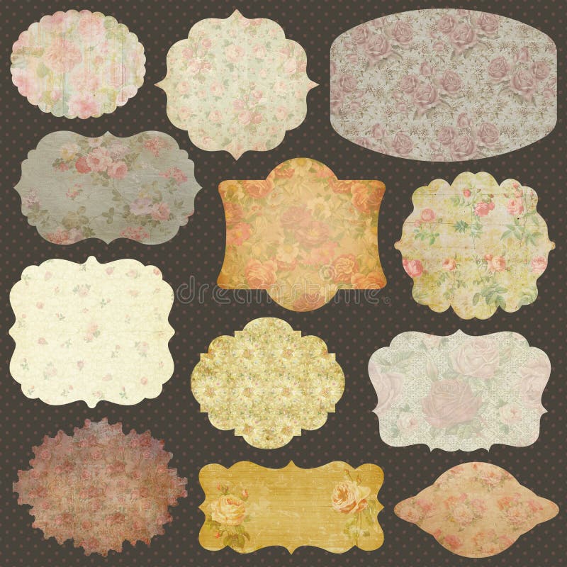 Vintage flower labels stock illustration. Illustration of botanic ...