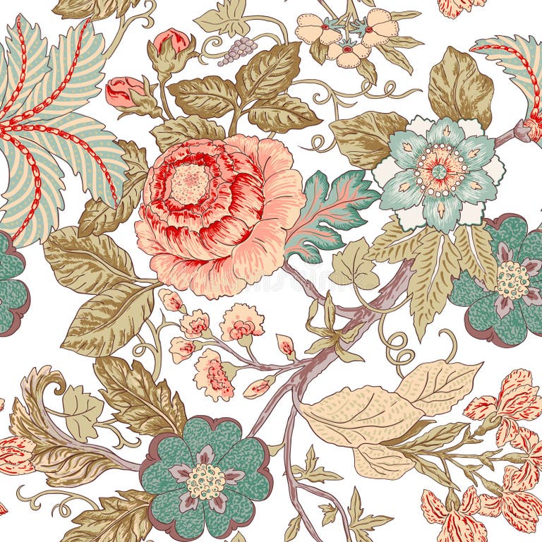 Vintage flower pattern stock vector. Illustration of arrangement - 30326749